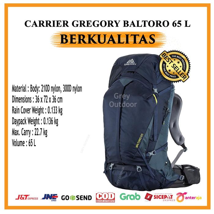 Jual Promo TAS GUNUNG CARRIER GREGORY BALTORO 65 L Murah - Jakarta ...