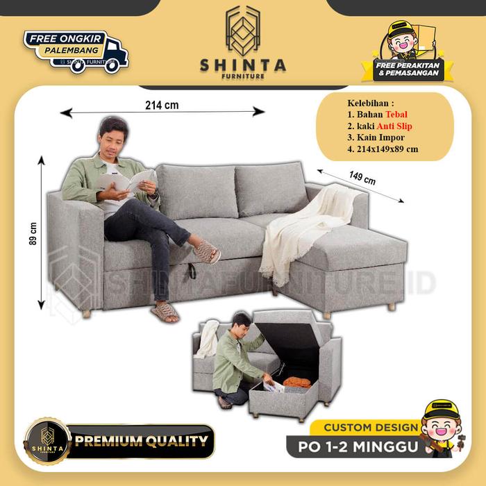 Jual Sofa Bed Tabitha Storage / Sofa Ruang Keluarga Minimalis Modern ...