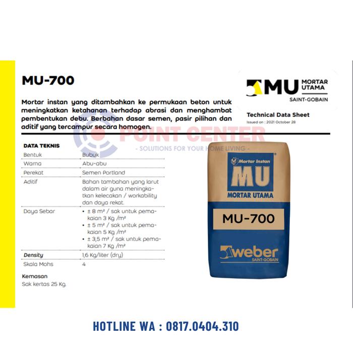 Jual TERHEMAT MORTAR UTAMA MU-700 FLOOR HARDENER ACIAN LANTAI 25KG ...