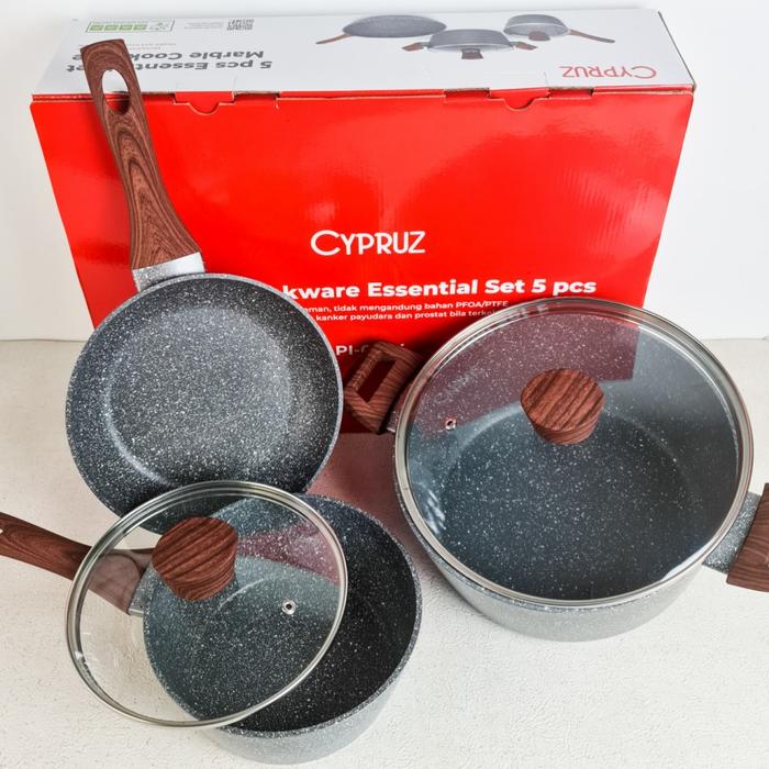 Promo CYPRUZ PI-0904 COOKWARE ESSENTIAL SET SAUCEPAN LID FRPAN PANCI ...