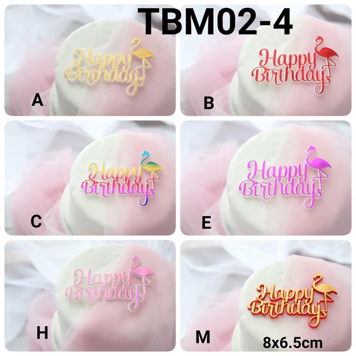 Jual TBM02 Cake topper tempel hiasan kue tulisan happy birthday ultah ...