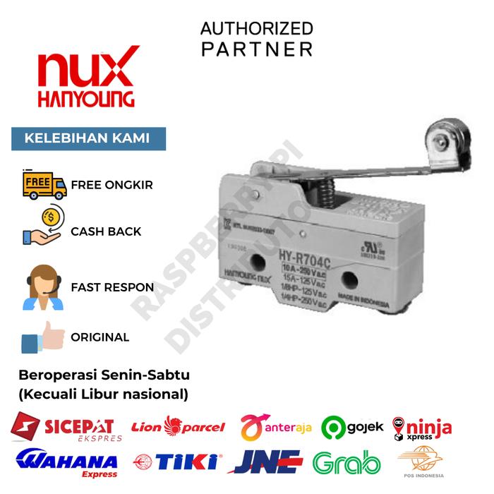 Jual Micro Switch Roller lever Long Wheels 10A 250V AC Hanyoung HY ...