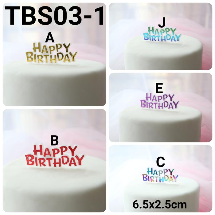 Jual TBS03 Cake topper kue tulisan Happy birthday ulang tahun murah ...