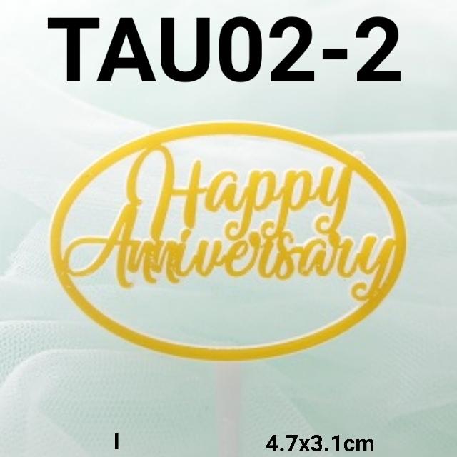 Jual TAU02 Cake cupcake topper kue happy wedding anniversary pastel ...