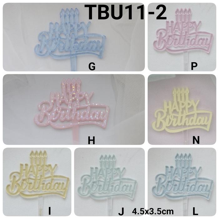 Jual TBU11 Cake topper cupcake tulisan plastik happy birthday glass ...