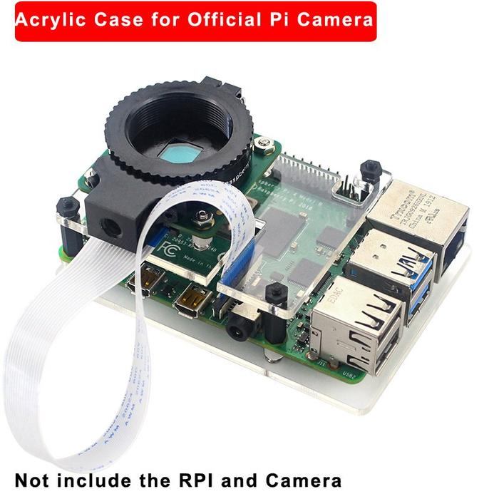 Jual Raspberry Pi HQ Camera Module Acrylic Case with Stand HrsH - Kota ...