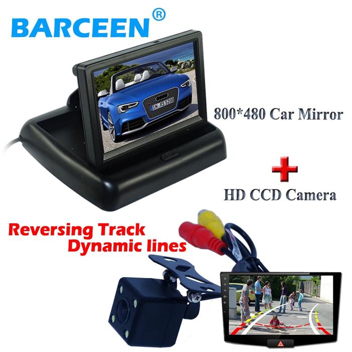 Jual foldable 4.3 car screen monitor with 4 led Dynamic track linerai ...