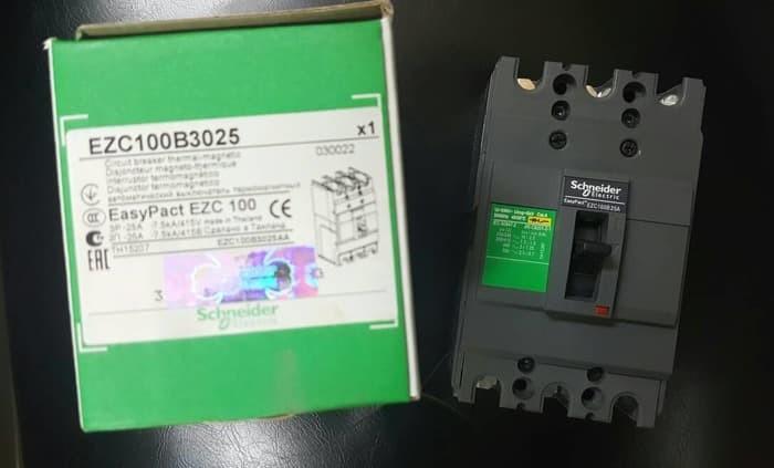 Jual Schneider EZC100B3025 Circuit breaker Easypact EZC100B TMD 25A 3P ...