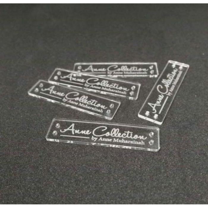 Jual Label Akrilik BENING | Label Hijab Branding | Custom Label | 1x2 ...