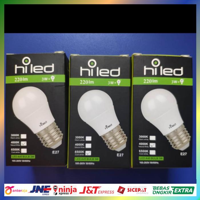 Jual HILED / Lampu Bohlam LED Putih Natural 3 Watt / Hemat Listrik / A3 ...
