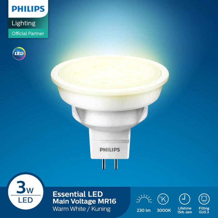 Promo Philips Lampu Spotlight Essential LED MR16 GU 5.3 3W 36D Kuning - Jakarta Barat - Philips ...