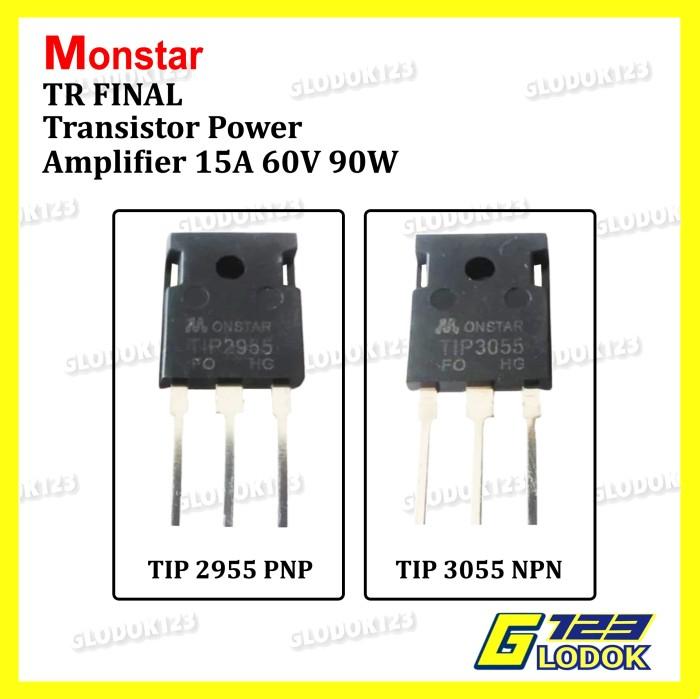 Jual Transistor TR Power Audio Amplifier TIP 2955 3055 PNP NPN 15A 60V ...