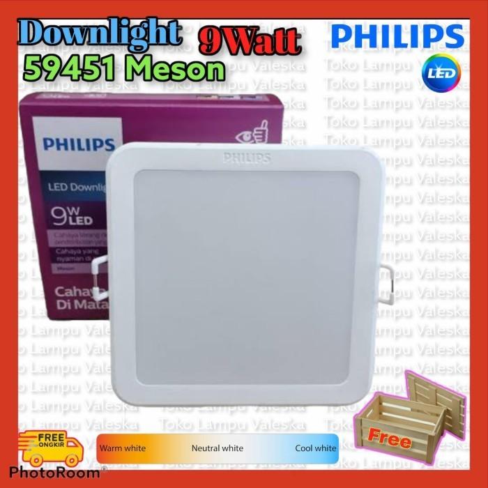 Jual 59451 Downlight Meson Persegi Philips 9Watt 6500k/3000k - Putih ...