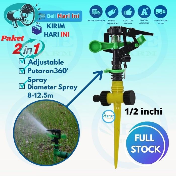 Jual Sprinkler Alat Siram Taman Kebun Otomatis Putar 1/2 Inchi 360 ...