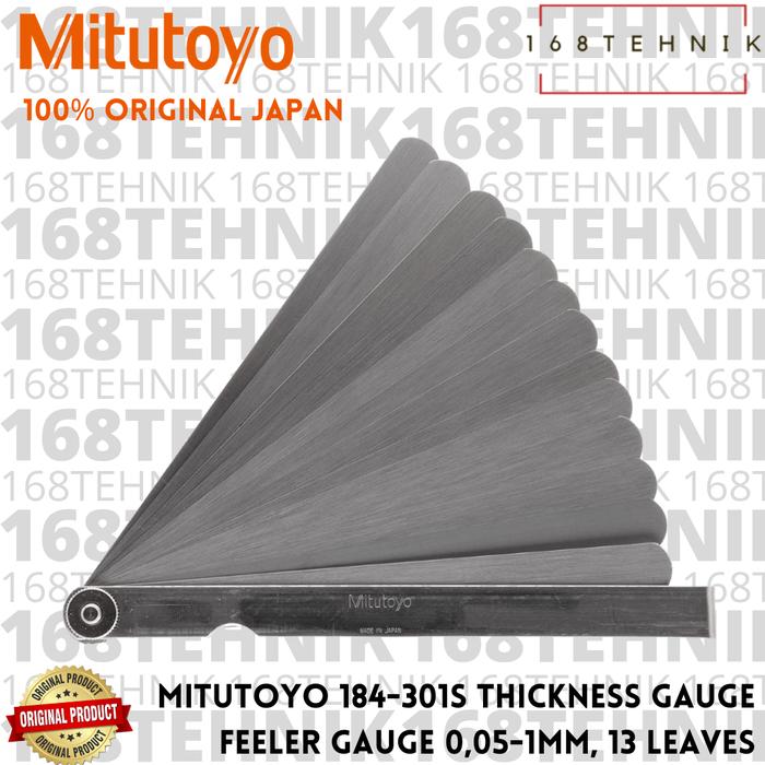 Jual MITUTOYO 184-301S THICKNESS GAUGE / FEELER GAUGE 0,05-1mm , 13 ...