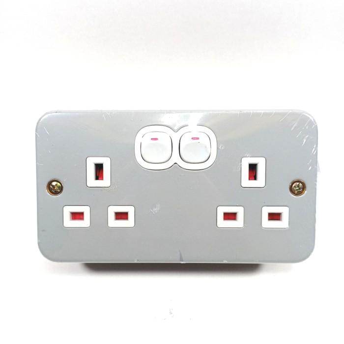 Jual Switch Socket Outlet 2x13AMP Metal/Stop Kontak Besi Double - Kota ...