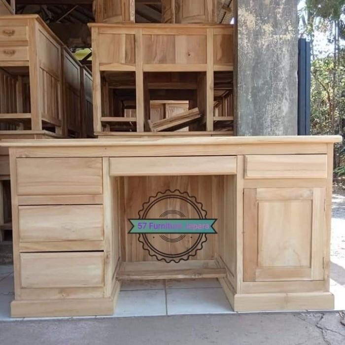 Jual Meja kerja kantor kayu jati mentahan model simpel - Kab. Jepara ...