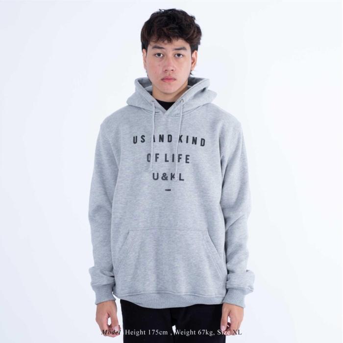 Jual UNKL347 Jacket Hoodie Abu Model Simpel Bahan Fleece KUNL - Misty ...