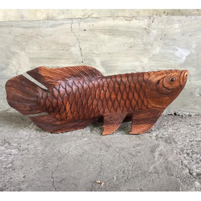 Jual Patung Kayu Ikan Arwana Buatan Tangan Bali 44 cm x 17 cm x 11 cm ...