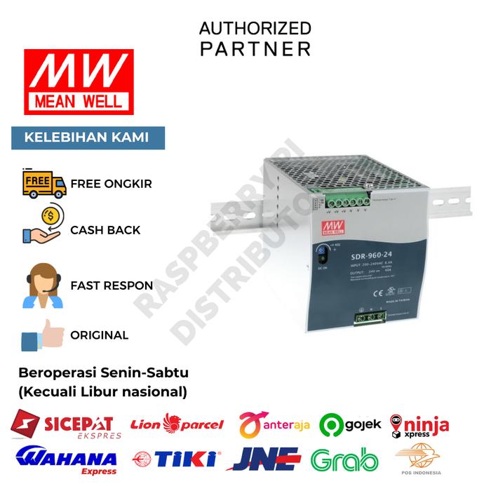 Jual Power Supply Mean Well SDR-960-24 24V 40Ampere Single Phase 200 ...