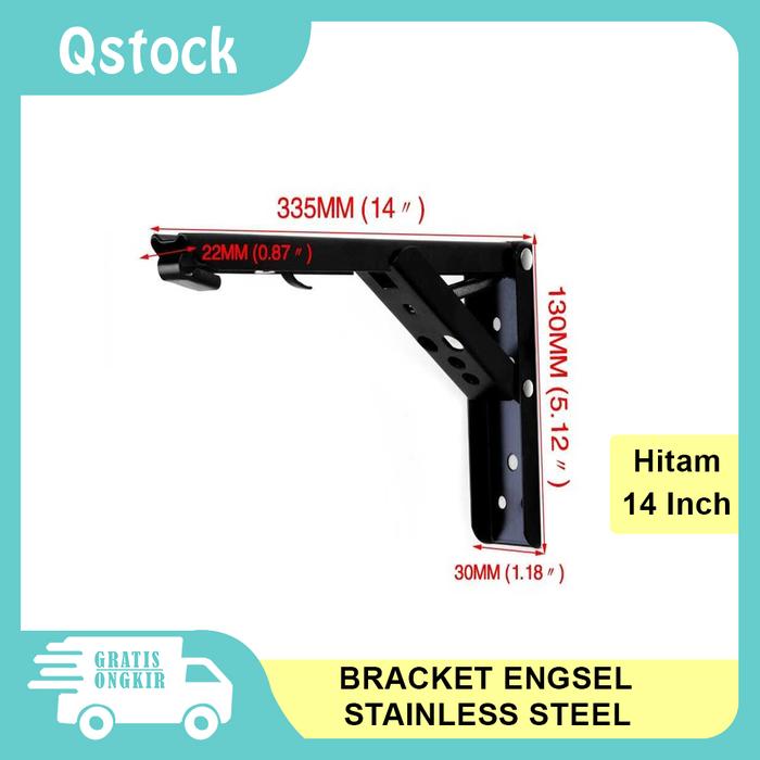 Jual Engsel Bracket Besi Siku Meja Lipat Rak Stainles Steel 65KG 2Pcs ...