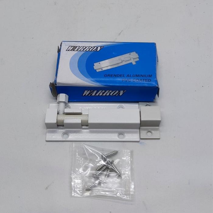 Jual grendel jendela pintu aluminium pvc coated 3 inch - 3" Putih ...