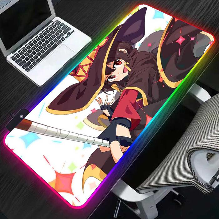 Jual Megumin Anime Girl RGB Anime Locking Desk MousePad PC PTSent ...