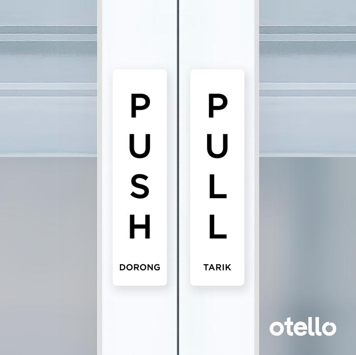 Jual Otello Sign Push Pull Dorong Tarik Icon Label Sticker Unik Signage ...