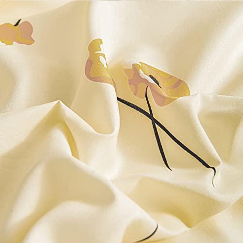 Promo Yellow Flowers Bedding Luxury Floral Duvet Cover Set(Queen ...