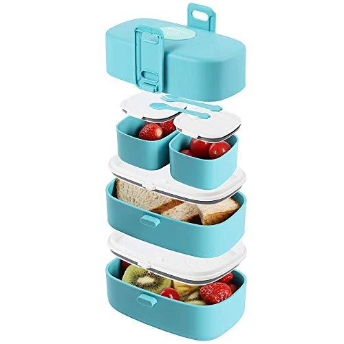 Jual Leak-proof, Bpa-free Stacking Bento Box Lunch Box W/ 4 Microwave-safe Di Seller Shin Store ...