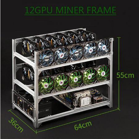 Jual Case Server Rack 19 GPU Aluminum Stackable Mining Rig Open Air ...