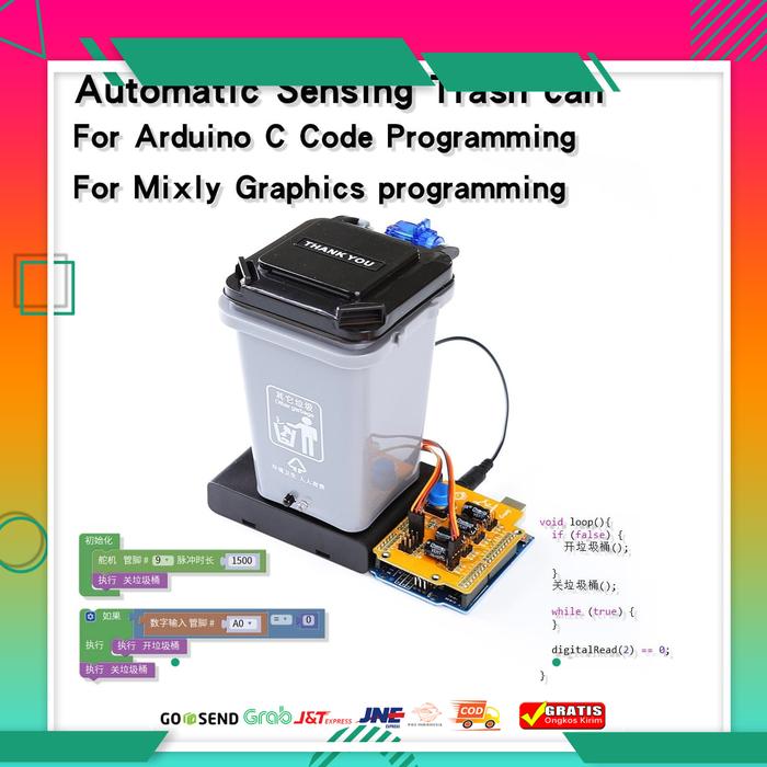 Jual Diy Arduino Kit Automatic trash can Robot diy Kit UNO R3 Mixly ...