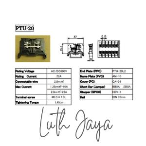 Jual TERMINAL BLOCK / TOYOGIKEN/ TOYOGIKEN PTU-20 - Jakarta Barat - LuthJaya | Tokopedia