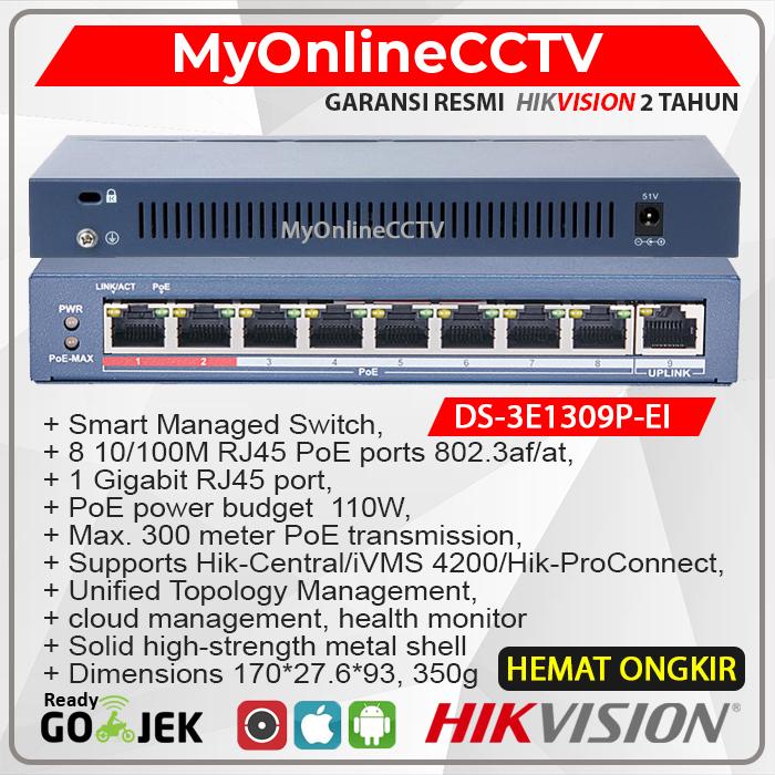 Promo DS-3E1309P-EI 8+1 Gigabit PoE Switch Hub IP Camera CCTV Hikvision Cicil 0% 3x - Jakarta ...