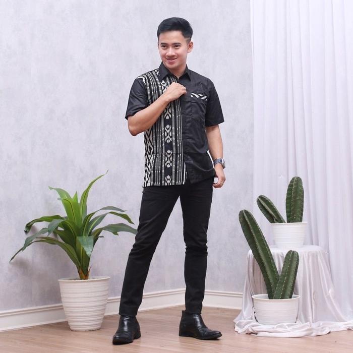 Jual COUPLE SET BAJU BATIK ETNIK TORAJA HITAM DRESS TENUN SONGKET ...