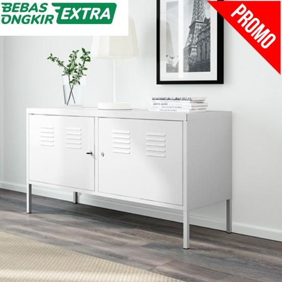 Jual ID Rak Lemari Besi Dua Pintu Berkunci Kokoh Kuat 119x63cm _Putih ...