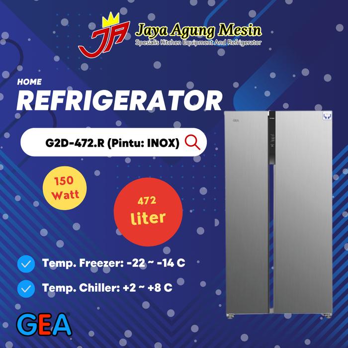 Jual Home Refrigerator GEA G2D-472R /G2D 472 R INOX - Kota Surabaya ...