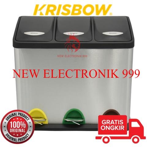 Jual Krisbow Tempat Sampah Stainless Tiga Kompartemen KW1801216 - Jakarta Barat - New Electronik ...