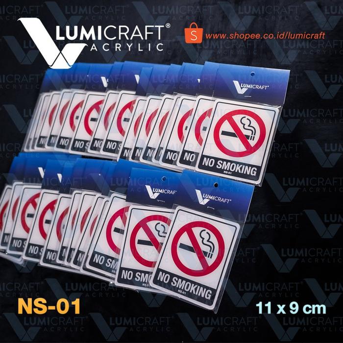 Jual New No Smoking Sign, Lambang Dilarang Merokok Akrilik 11 X 9 Cm ...