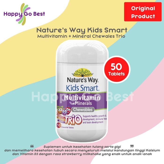 Jual Nature's Way Kid Smart MultiVITAMIN Mineral TRIO Chewables 50 ...