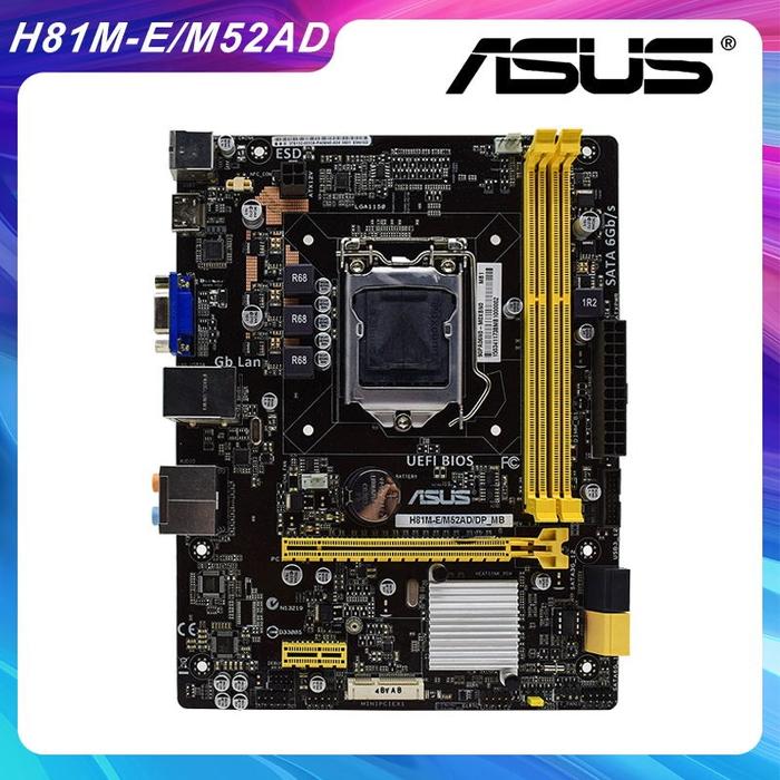 Jual ASUS H81M-E/M52AD/DP_MB LGA 1150 Intel H81 Original Desktop PTSent ...