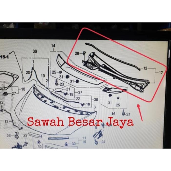 Jual Cowl Top Assy Cover Tutup Panggangan Sate Kap Mesin Jazz S RS GK5 ...