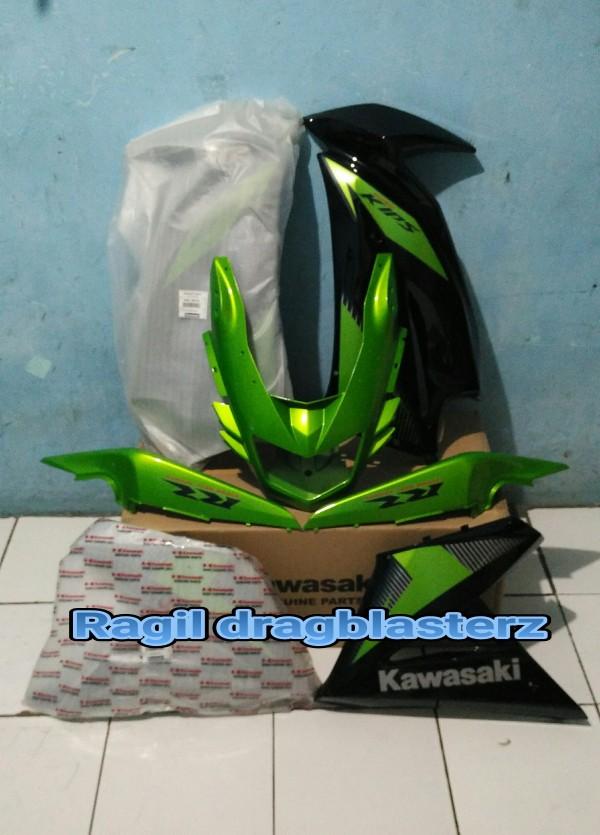 Jual fairing set dan cover body belakang new ninja rr hitam list hijau ...
