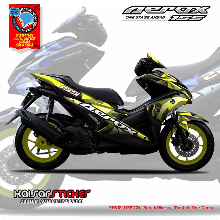 Jual STICKER DECAL MOTOR AEROX 155 NVX KUNING LORENG FULL BODY - Kota ...