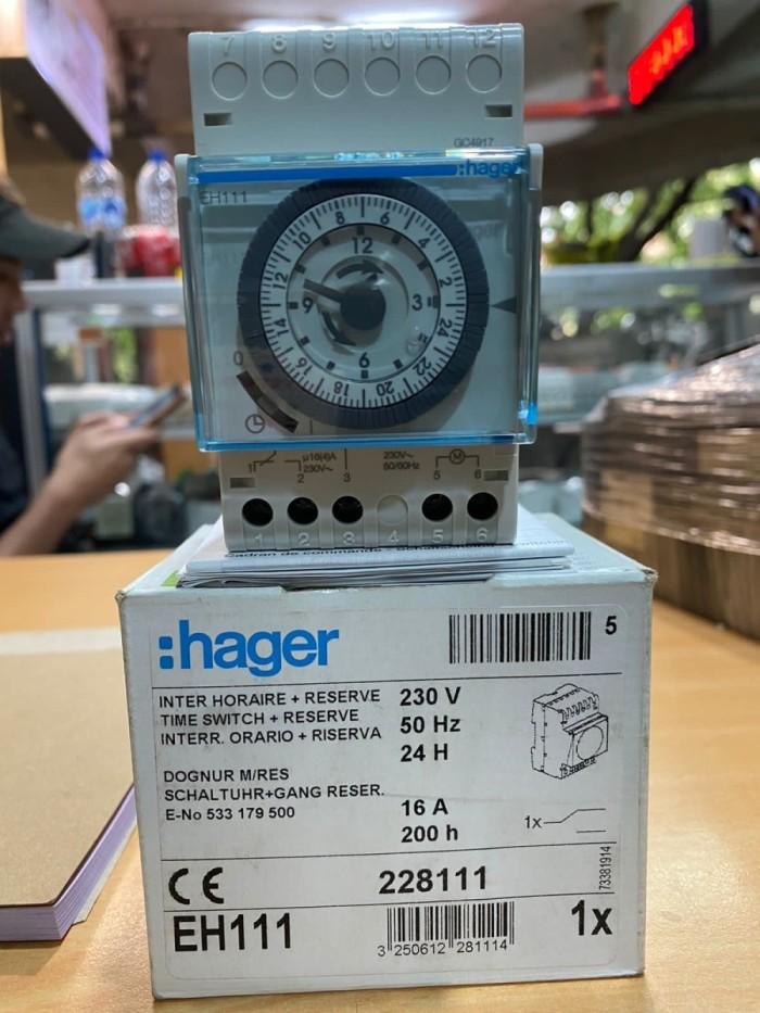 Jual HAGER SWITCH TIMER ANALOG 24 JAM 220V EH111 KUALITAS THEBEN ...