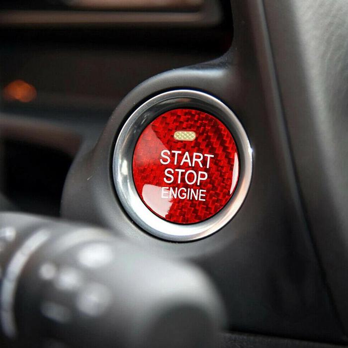 Jual Carbon Fiber Red Engine Start Stop Button Cover Sticker For Mazda ...