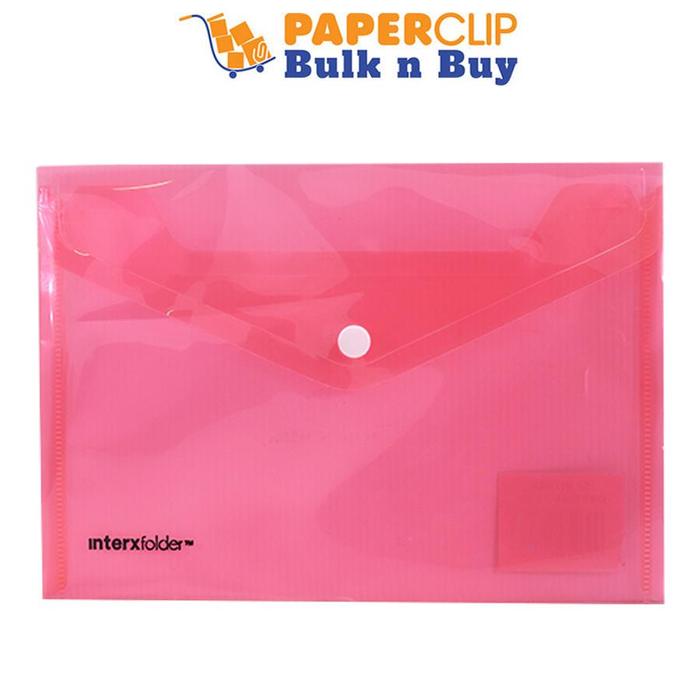 Jual SMART POCKET / MAP PLASTIK INTER X DBX10A5 A5 TRANSPARAN RED ...