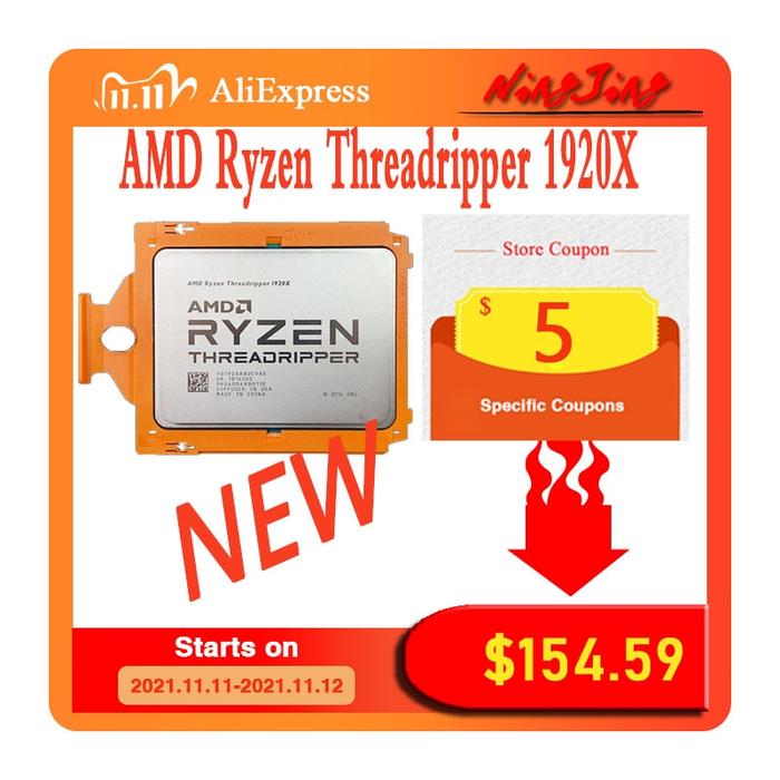 AMD-procesador De CPU Ryzen Threadripper 1920X 3,5 GHz, 12