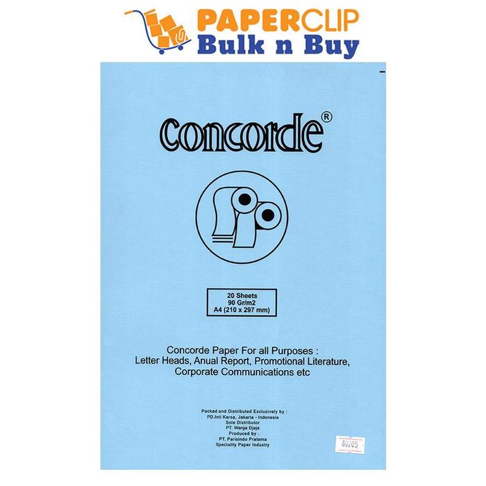 Jual KERTAS CONCORDE 80205 90GR A4 ISI 20 NAVY BLUE - Jakarta Utara ...
