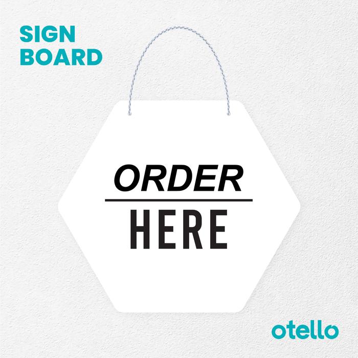 Jual Otello Signage Order Here Tegak Signage Board Acrylic Papan ...